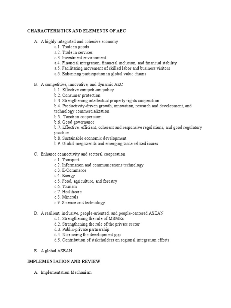 Characteristics and Elements of Aec | PDF