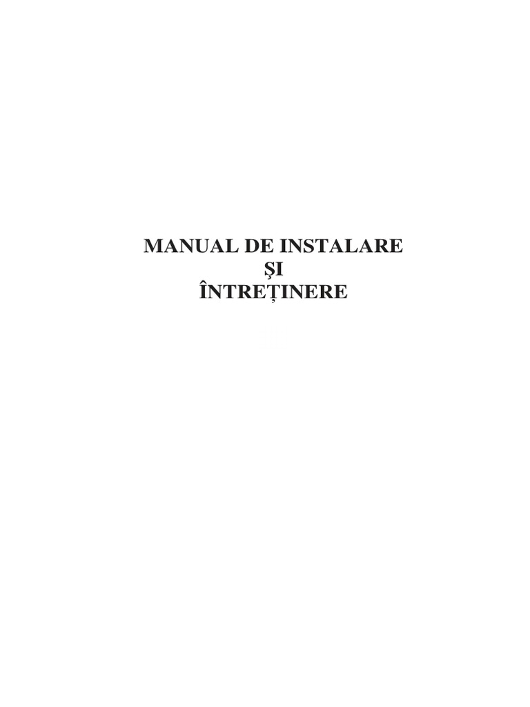 Manual - Instalare Si Intretinere PISCINA PDF | PDF