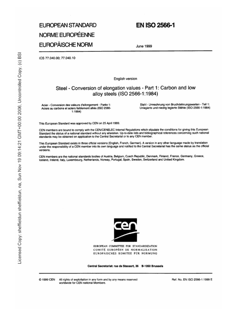 En Iso 2566-1 | PDF