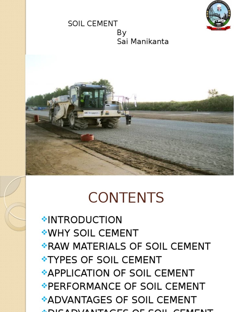 Soil Cement by Sai Manikanta | PDF