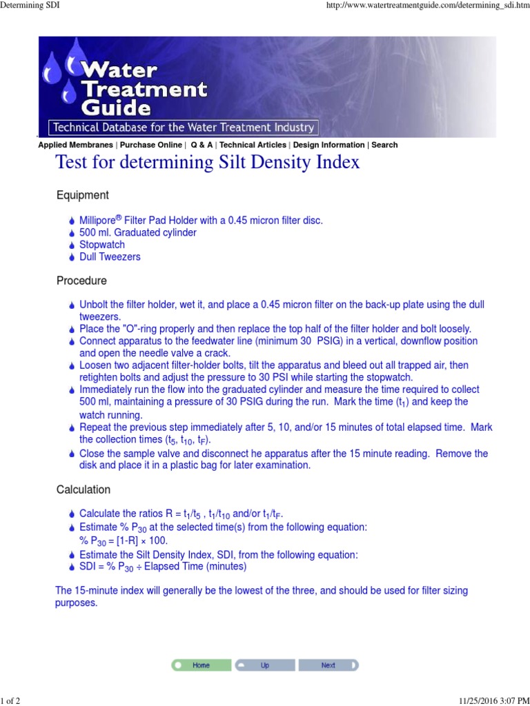 Test For Determining Silt Density Index: Equipment | PDF