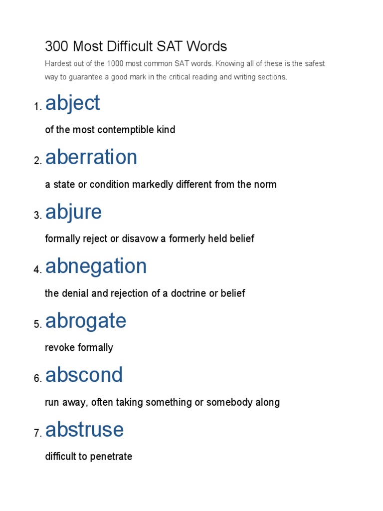 300 Most Difficult SAT Words | PDF | Science | Philosophical Science