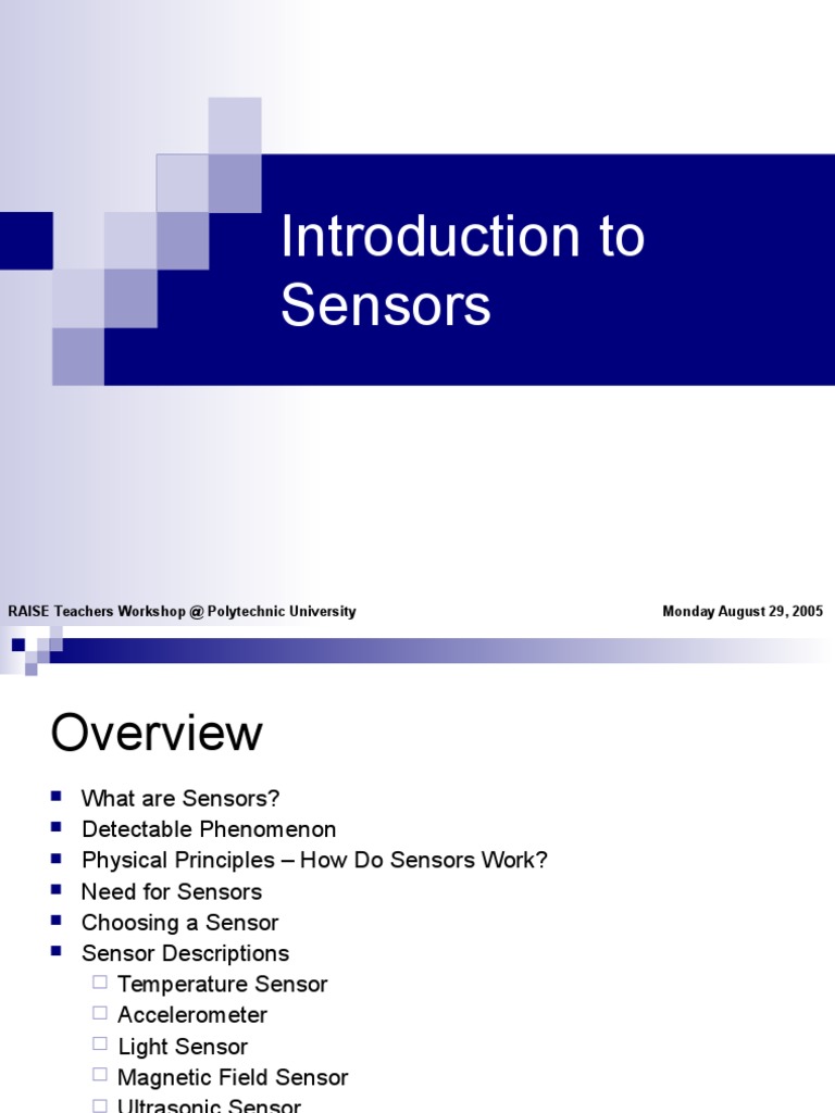 Introduction To Sensors | PDF | Electrical Resistance And Conductance ...