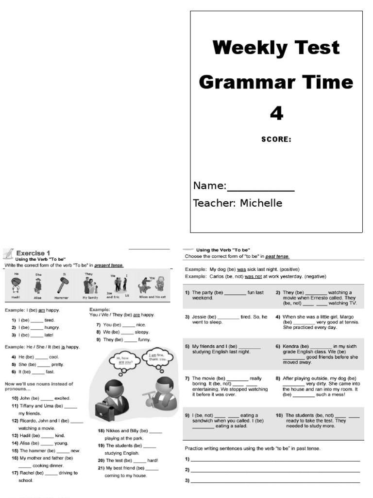 Weekly Grammar Test for Students | PDF