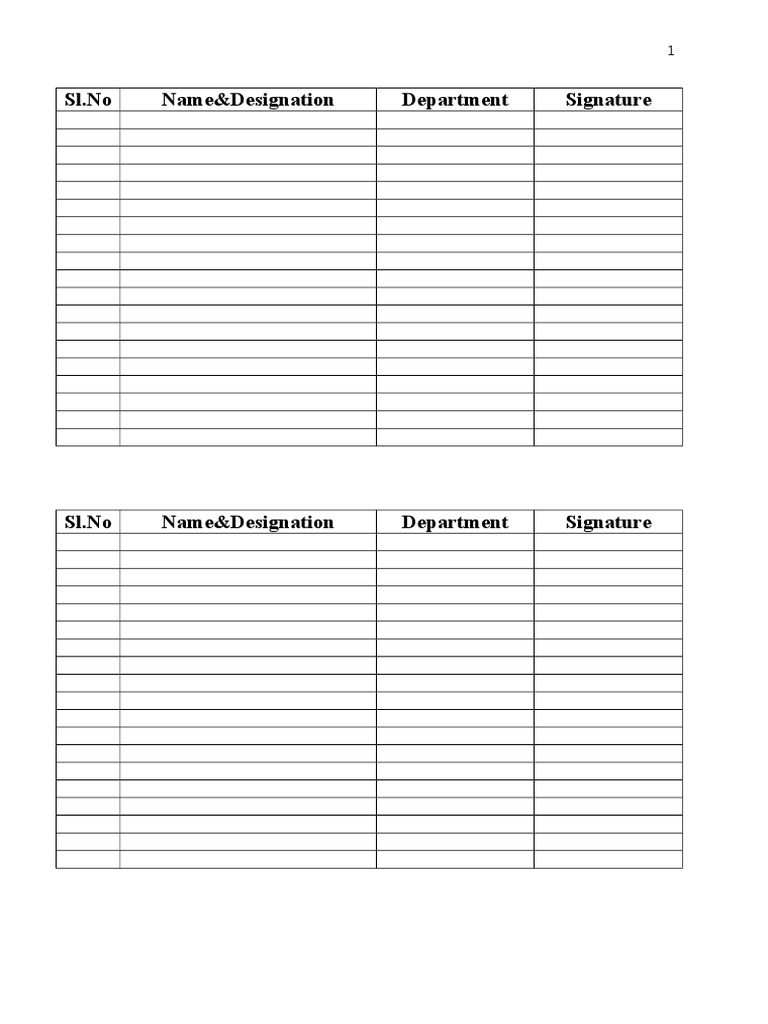 SL - No Name&Designation Department Signature | PDF | Career & Growth