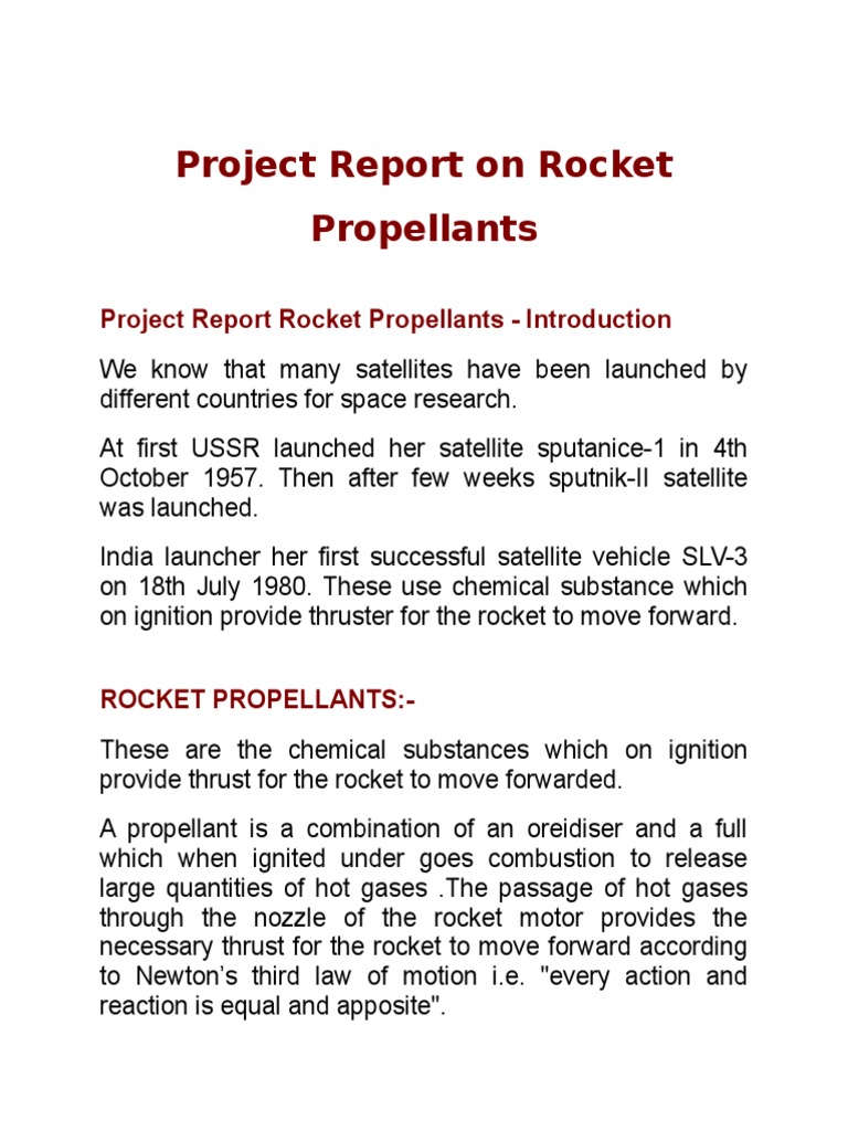 Overview of Rocket Propellants | PDF | Rocket Propellant | Rocket