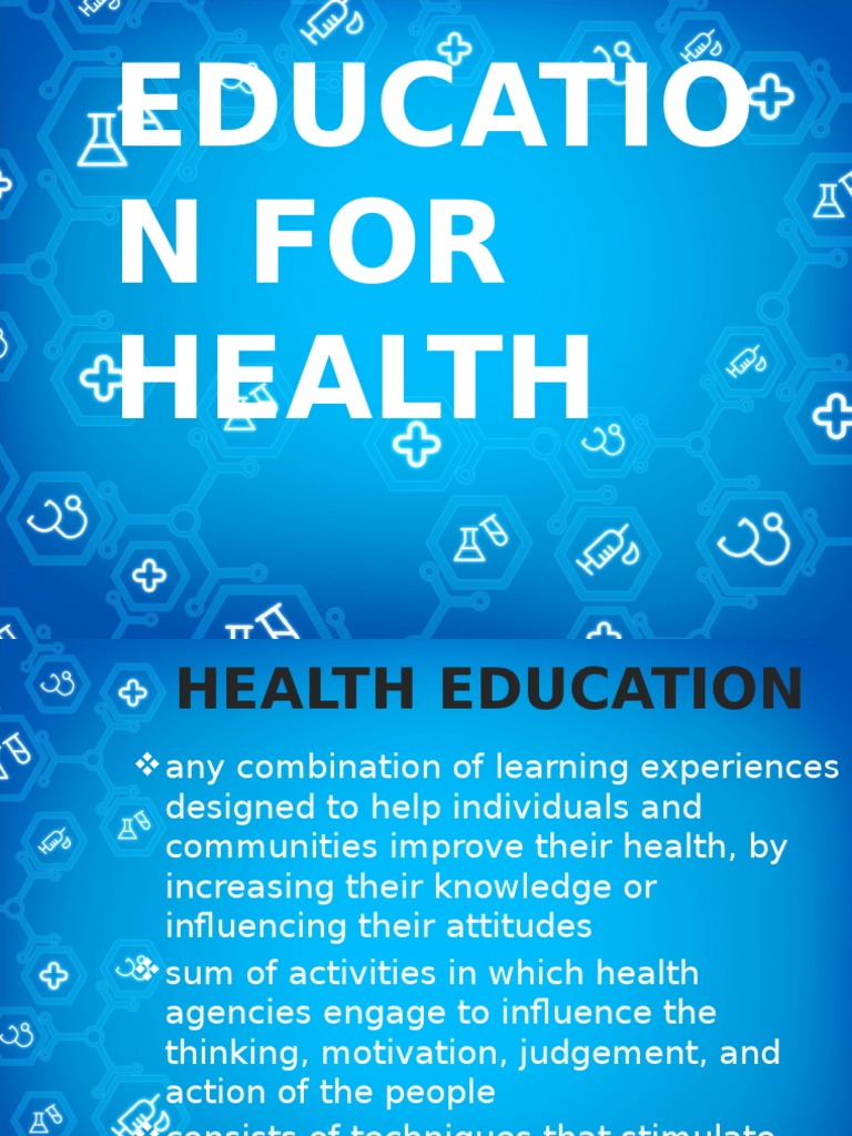 Education For Health | PDF | Health Education | Attitude (Psychology)