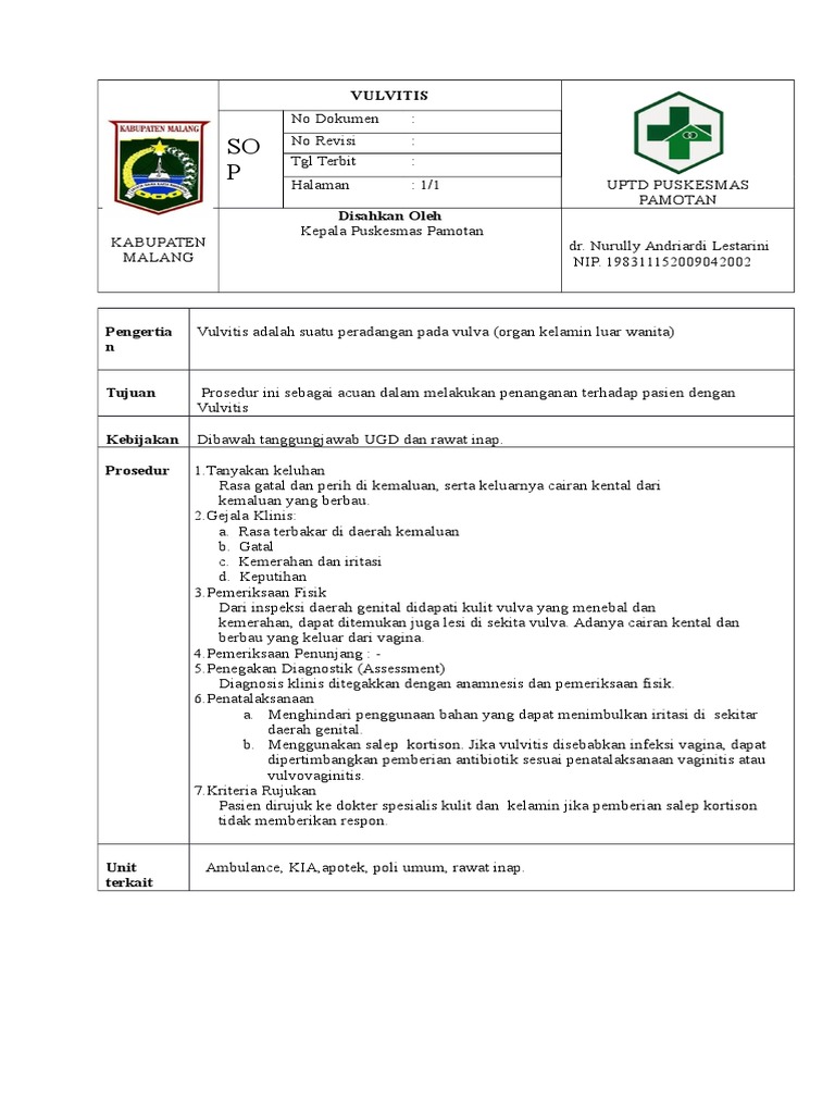 Sop Vulvitis | PDF