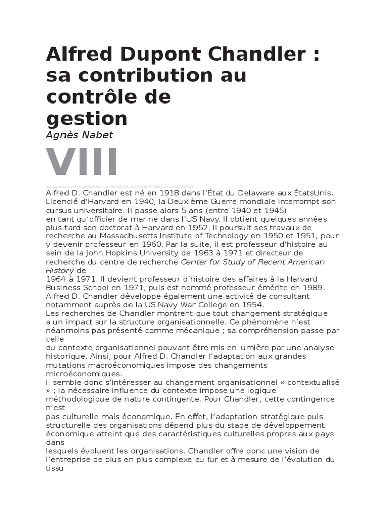 Alfred Dupont Chandler | PDF | Stratégie militaire | Business