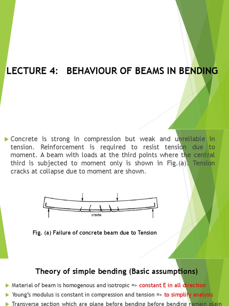 Beams in bending: Tension cracks and stress diagrams | PDF | Bending ...