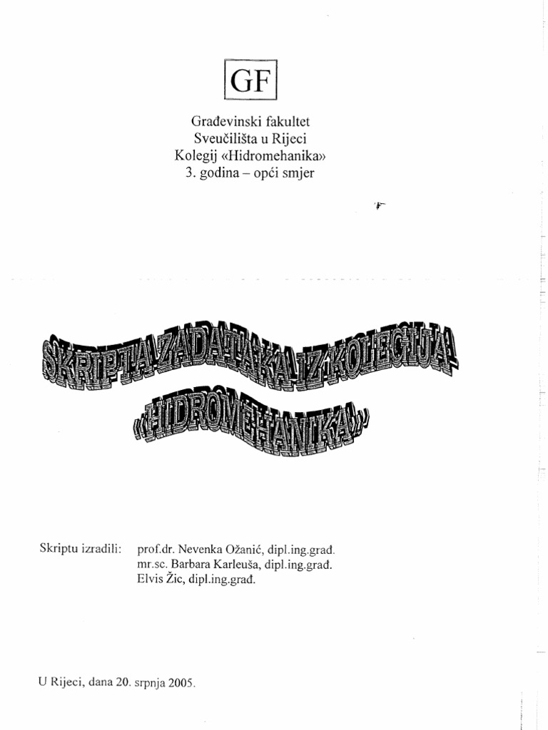 Skripta - Hidromehanika | PDF