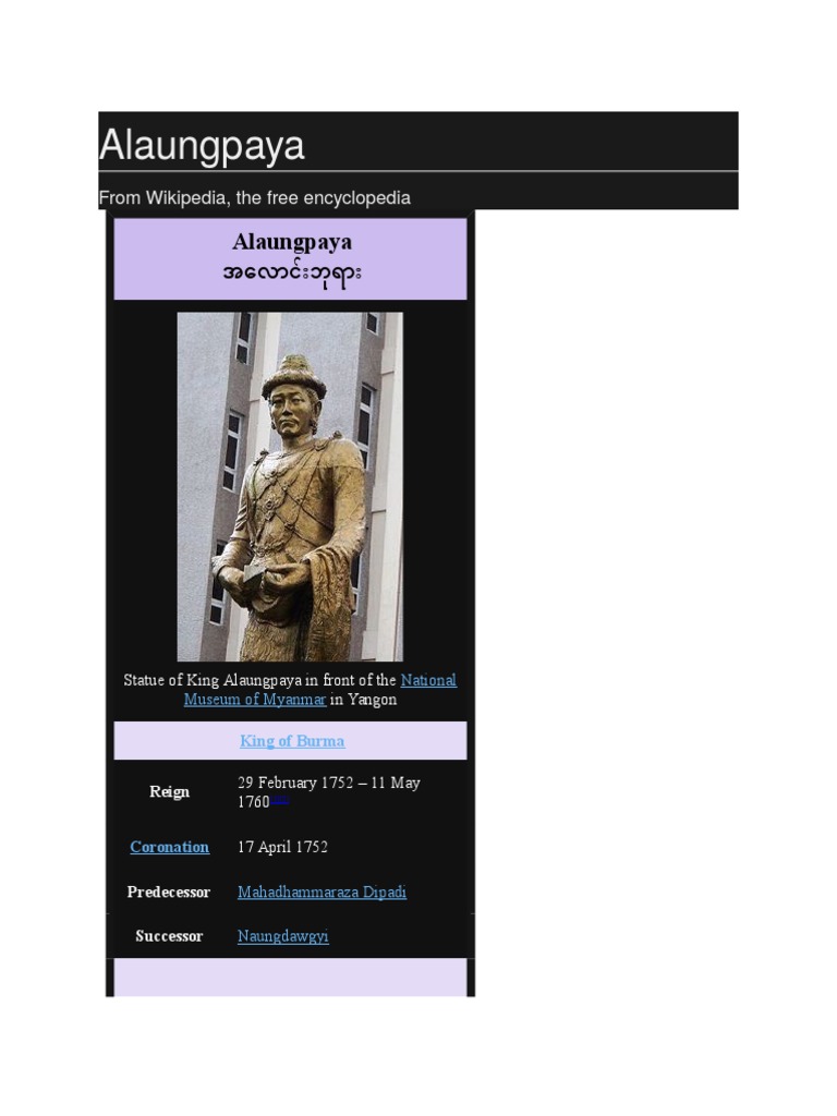 Alaungpaya | PDF | Royalties | Monarch