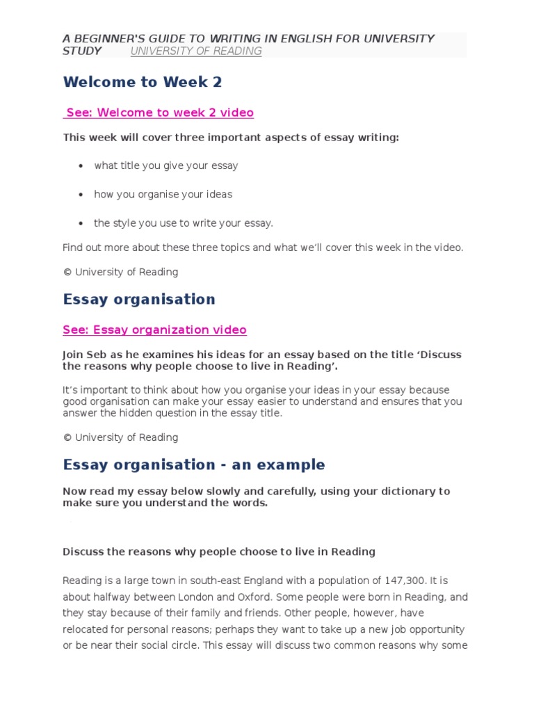 Writing - Week 2 | PDF | Teachers | Essays