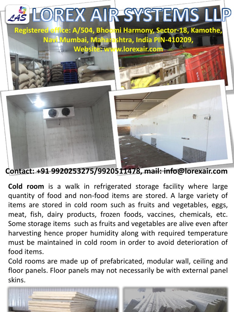 Cold Room Installation Guide | PDF | Refrigeration | Engineering ...