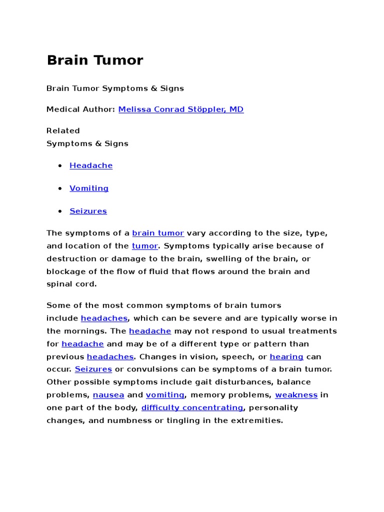 Brain Tumor | PDF