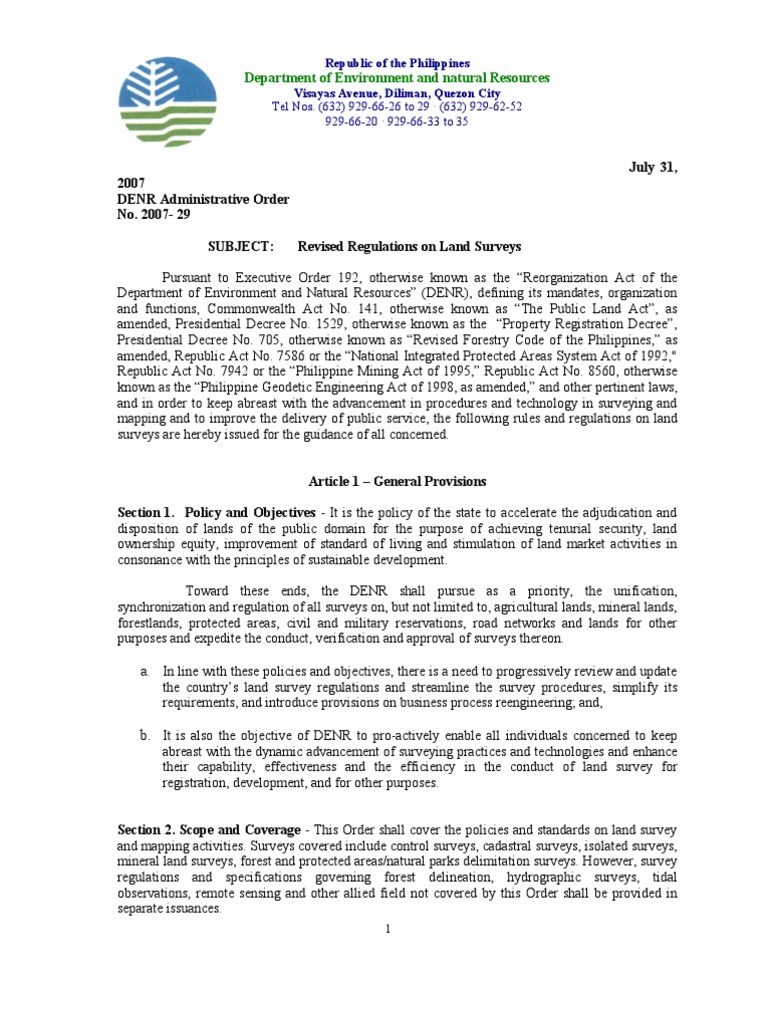 Dao 2007-29 | PDF | Surveying | Geography