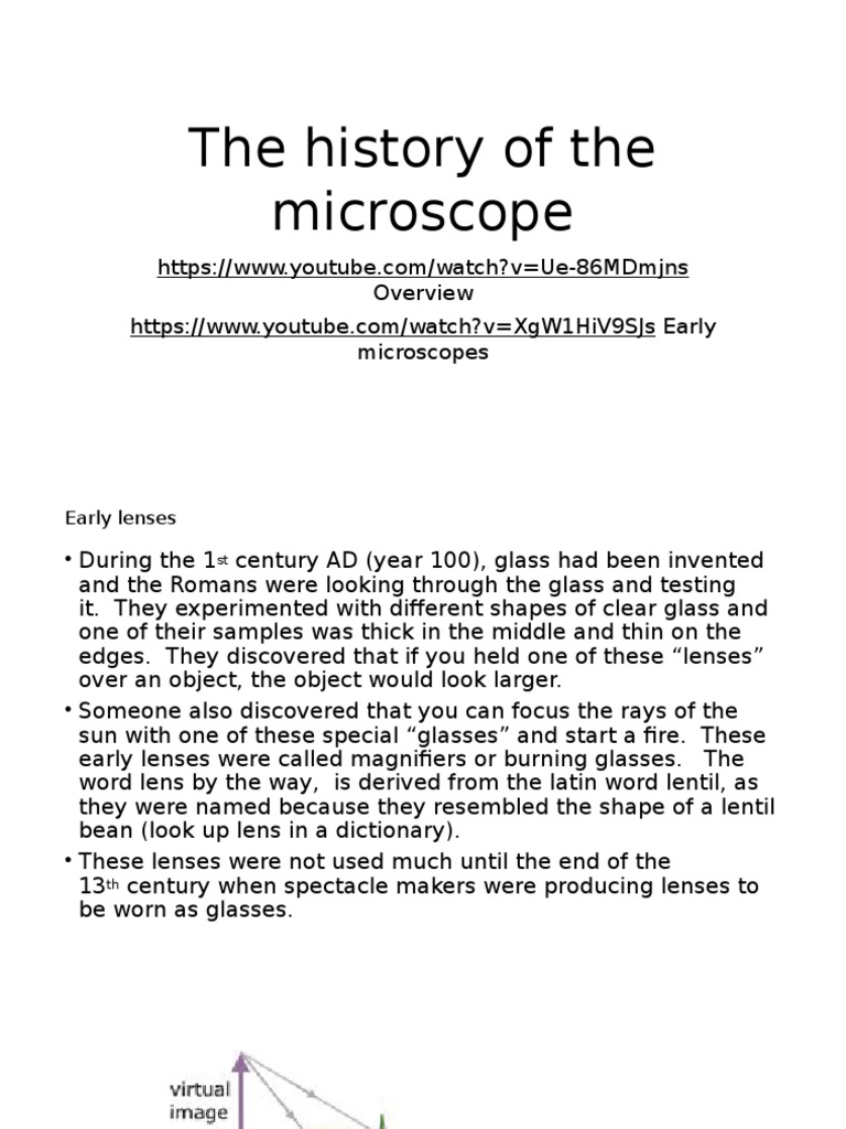 History of the Microscope Evolution | PDF | Microscope | Glasses