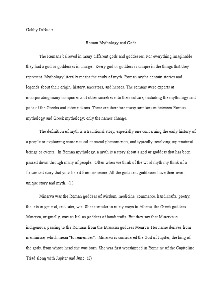 Roman Mythology Latin Project | PDF | Roman Mythology | Greek Mythology