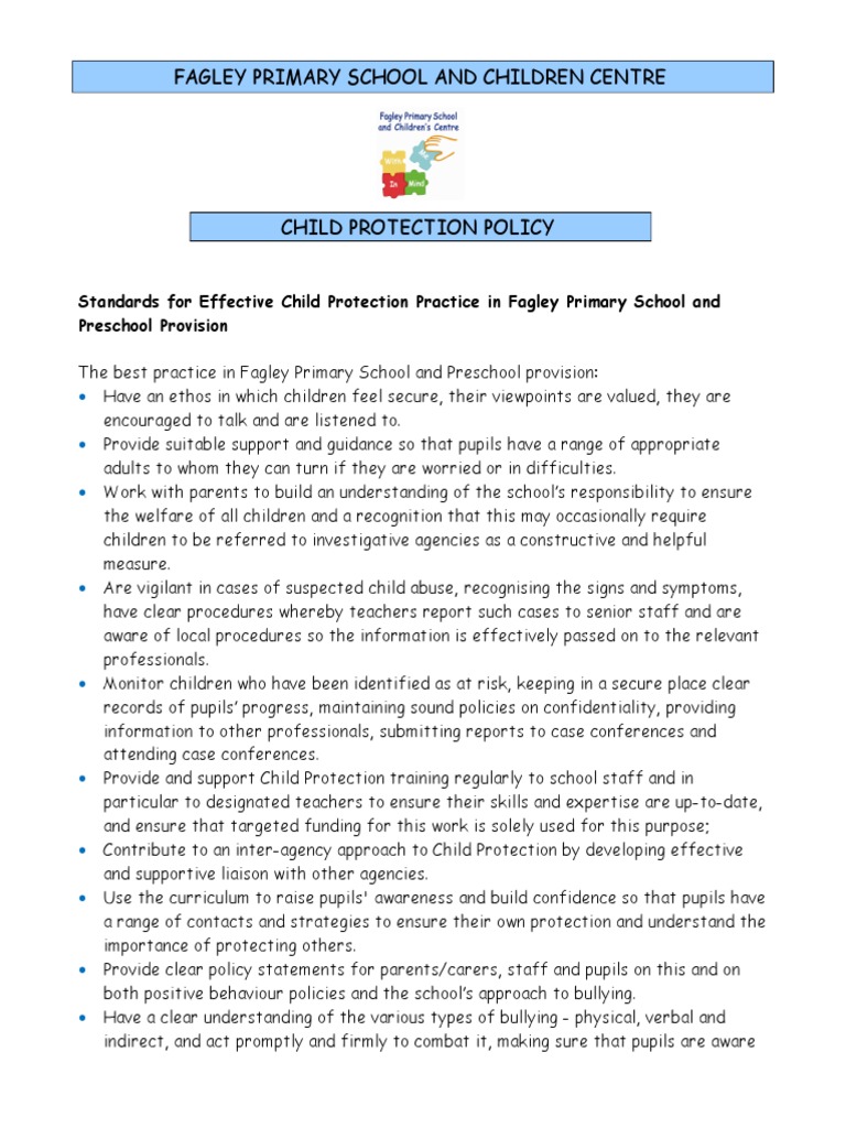 Child Protection Policy | PDF | Child Protection | Child Abuse