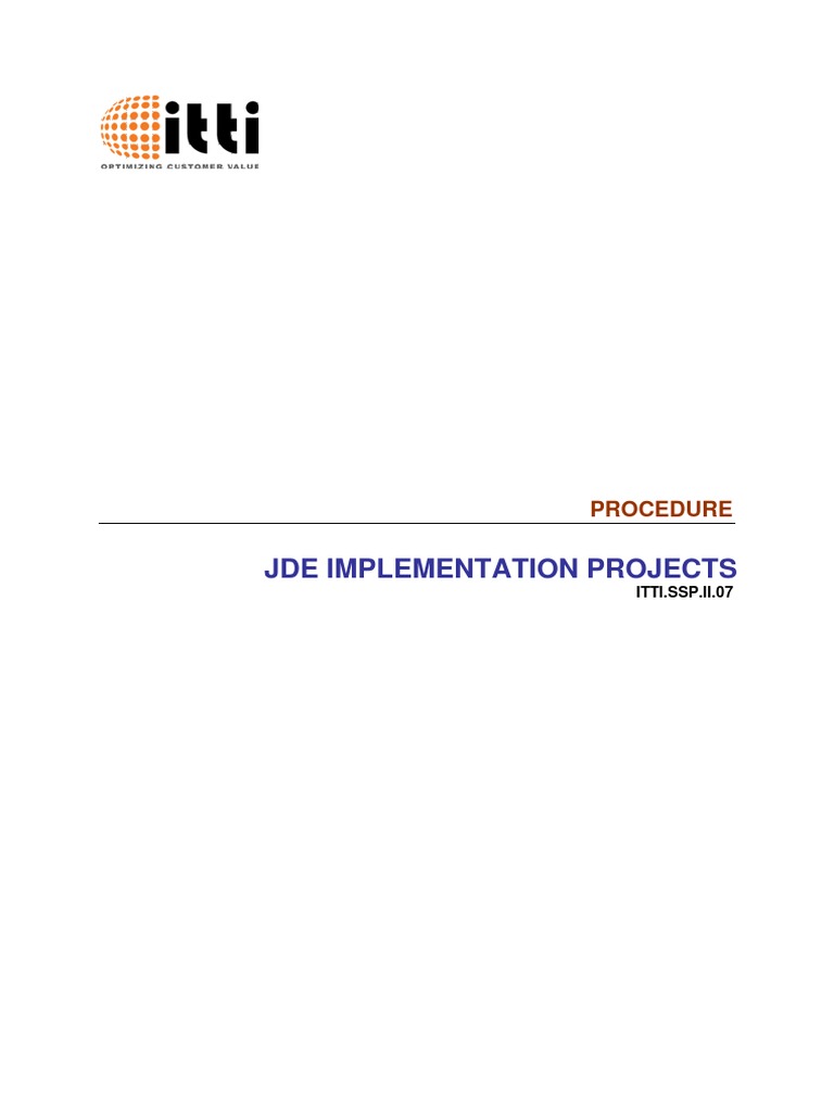 Procedure - SSP - JDE Implementation Projects - 5.5 | PDF | Prototype ...