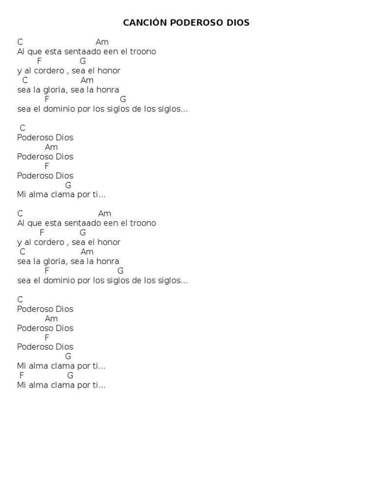 Canción Poderoso Dios | PDF