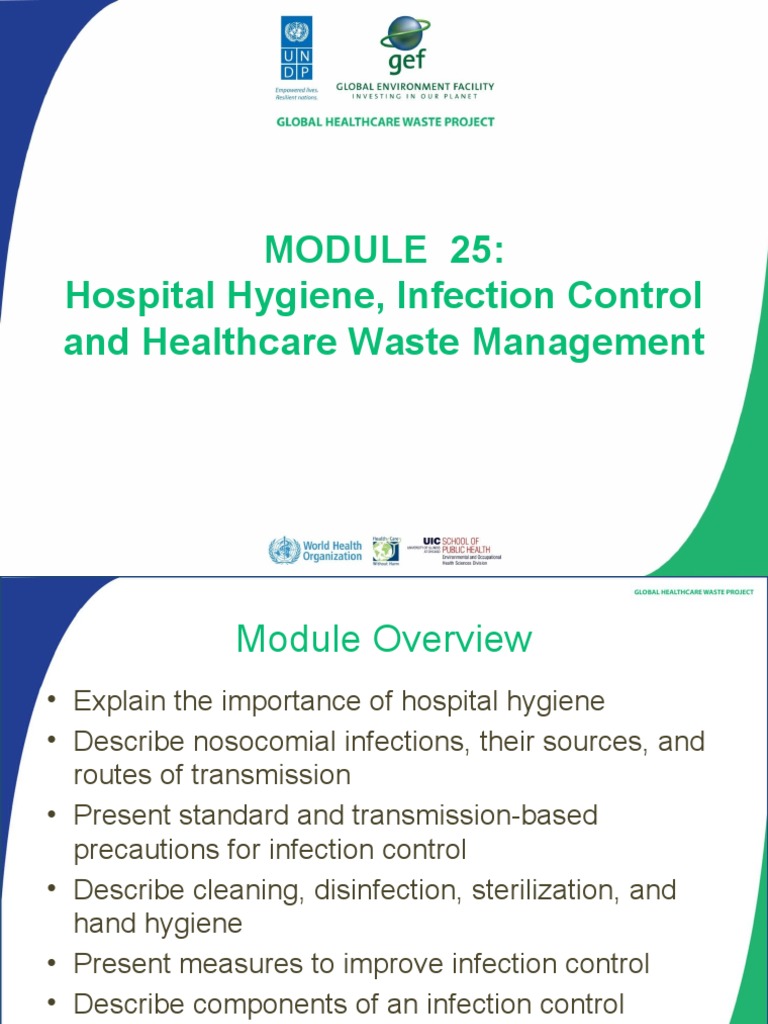 Module 25 Hospital Hygiene Infection Control and HCWM - English | PDF ...