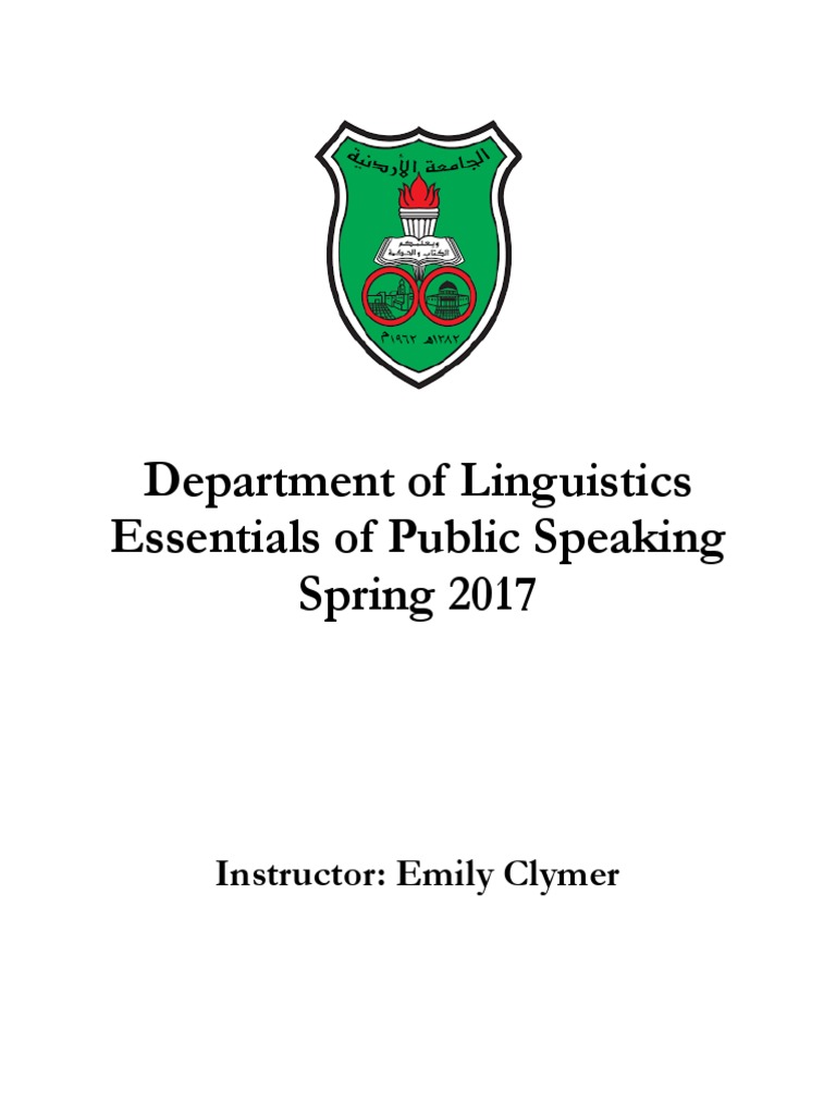Essentials of Public Speaking Course Book | PDF | Public Speaking ...