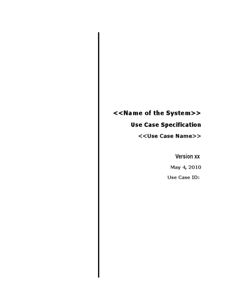 Use Case Template Pdf Use Case Hyperlink