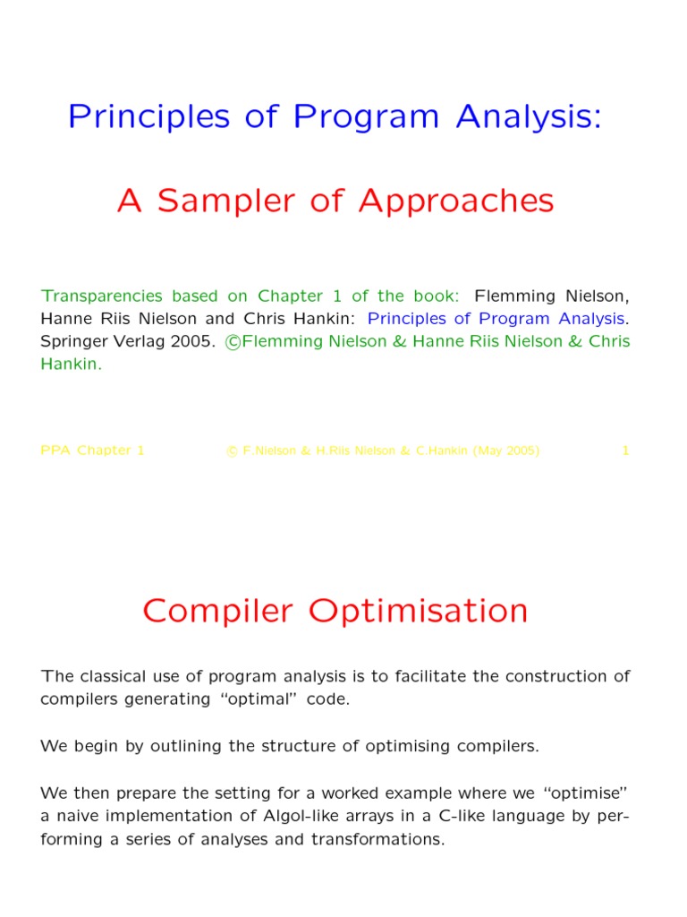 Slides 1 | PDF | Compiler | Program Optimization