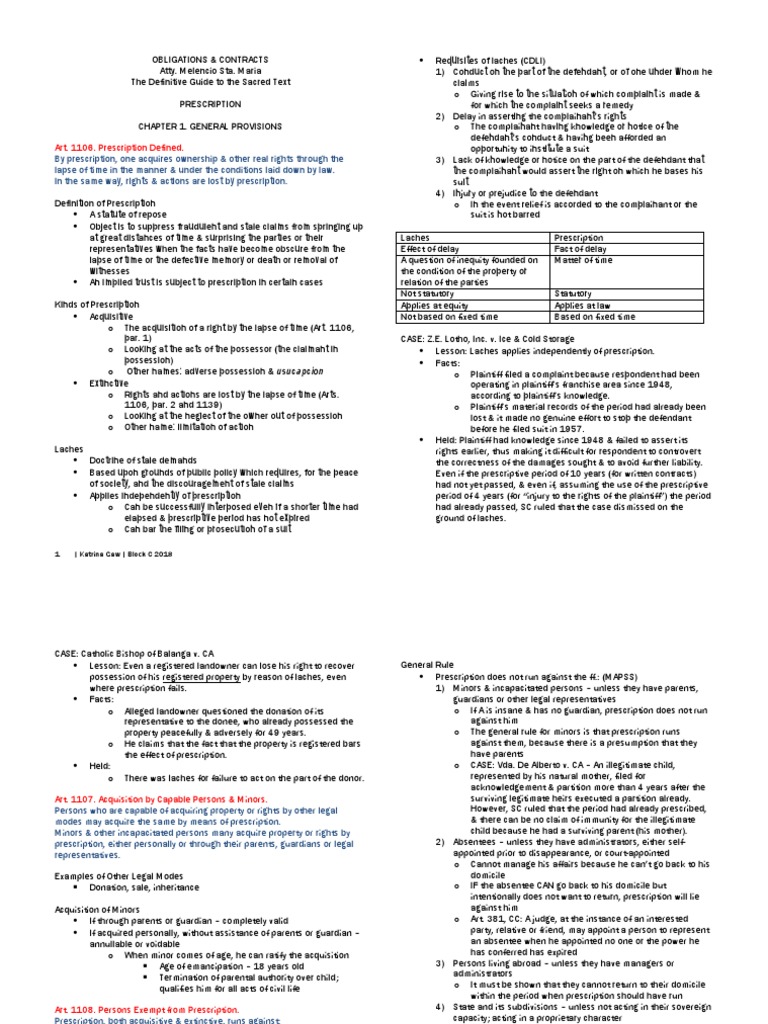 Oblicon Sta. Maria Gaw | PDF | Laches (Equity) | Adverse Possession
