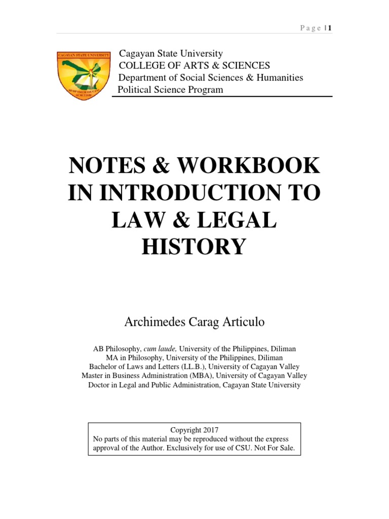 Intro To Law Manual | PDF