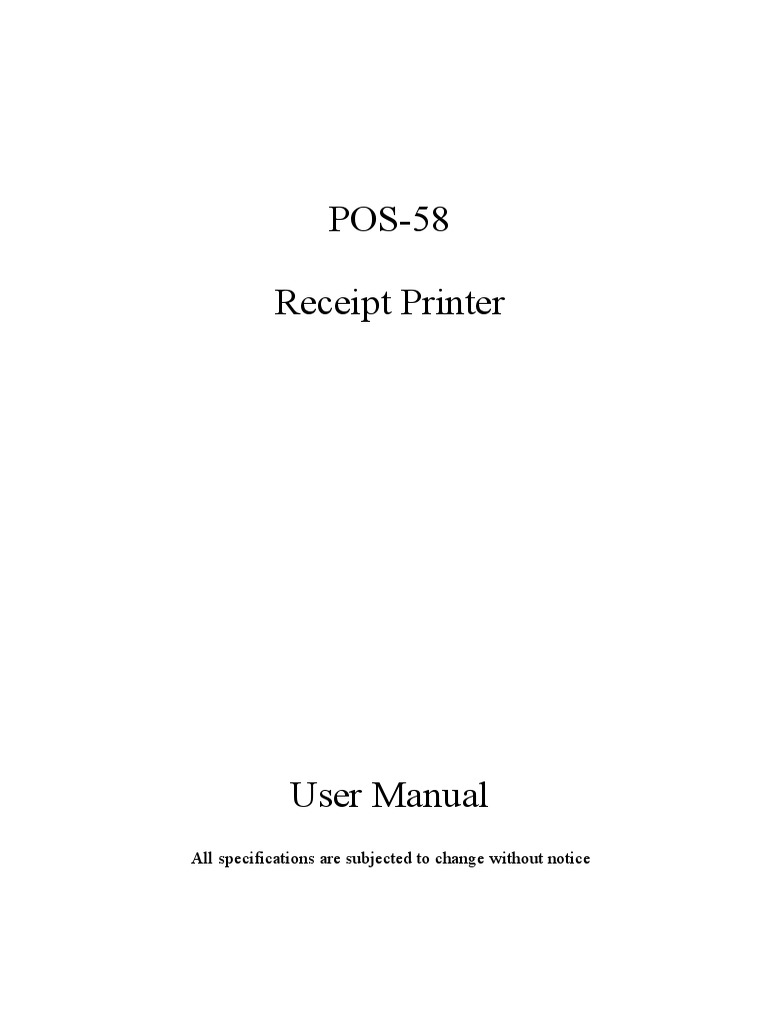 POS-58 User's Manual | Download Free PDF | Ascii | Printer (Computing)