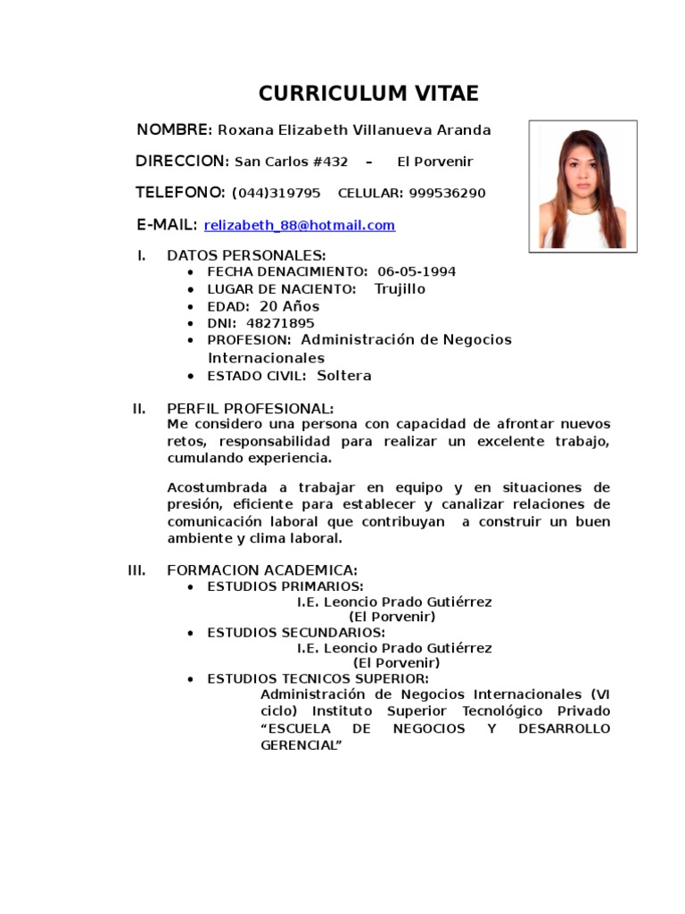 Curriculum Vitae Roxana E. | PDF | Business | Educación avanzada