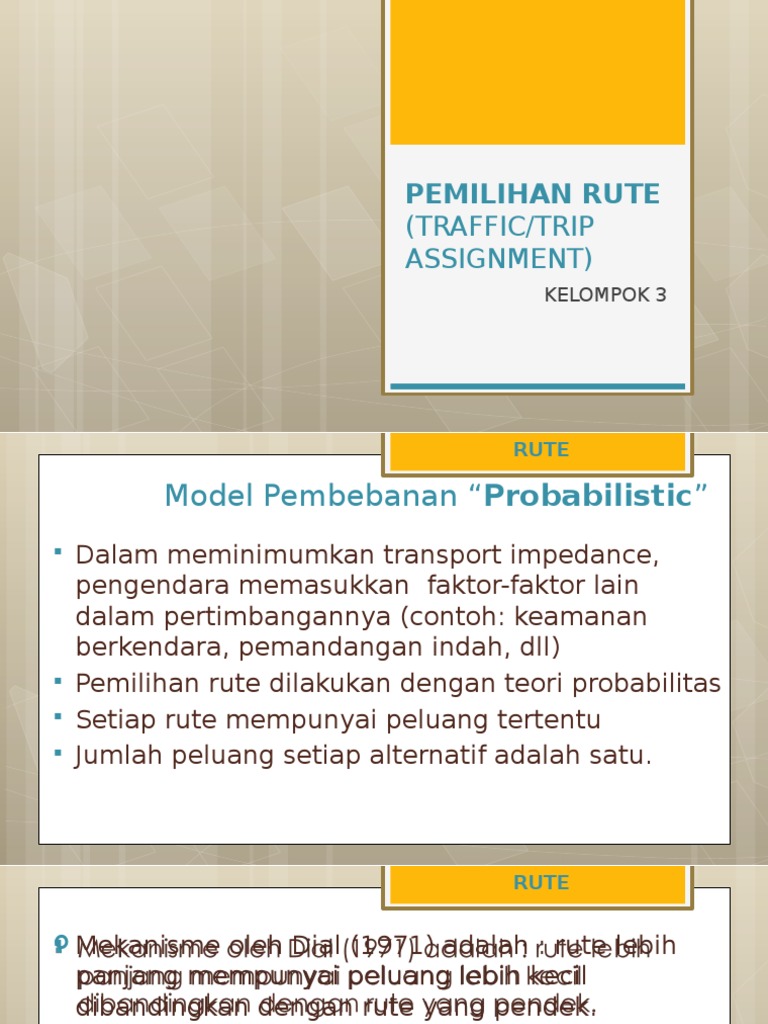 Pemilihan Rute Berdasarkan Probabilitas | PDF