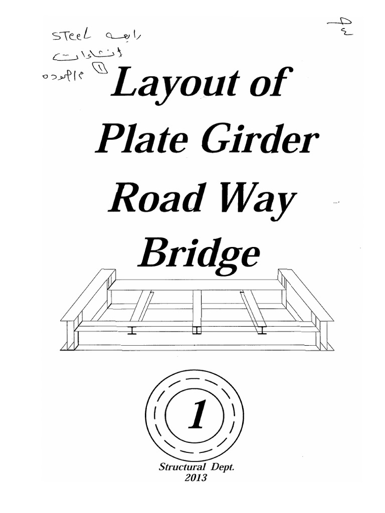 01 - Layout of Plate Girder Road Way Bridge | PDF