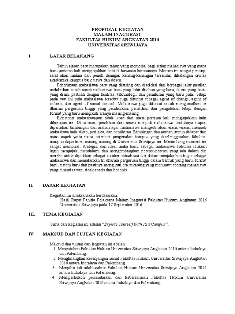 Proposal Kegiatan Inagurasi | PDF