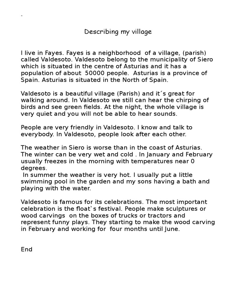 6 Describing My Village | PDF