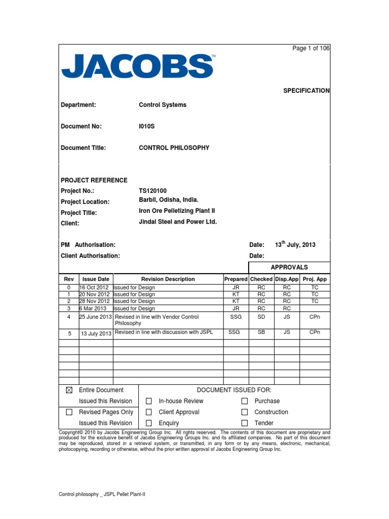 Control Philosophy Rev 5 PDF | PDF | Mill (Grinding) | Automation