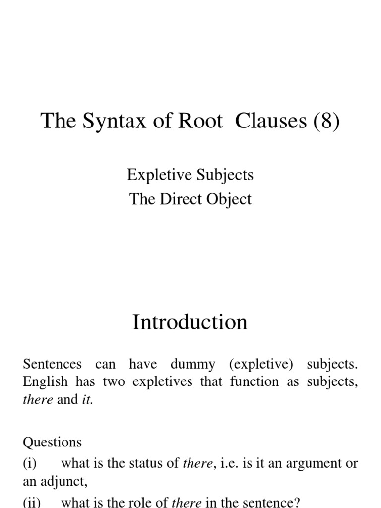 There Sentences - Null Objects | PDF | Subject (Grammar) | Object (Grammar)