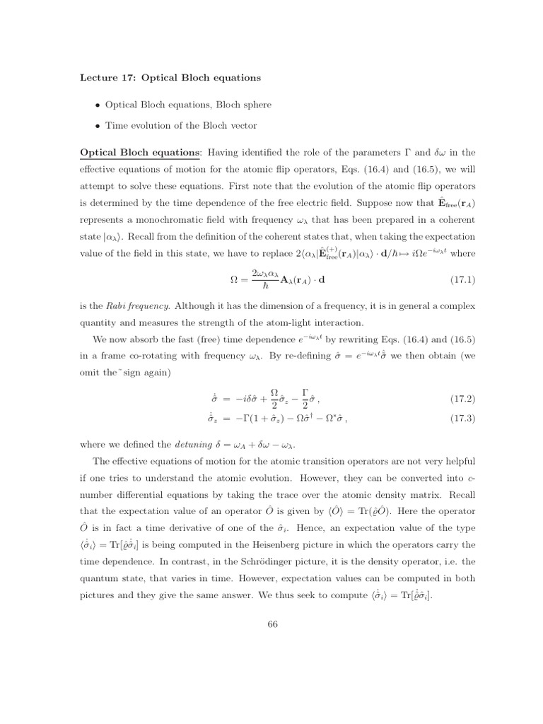 Understanding Optical Bloch Equations | PDF | Matrix (Mathematics ...