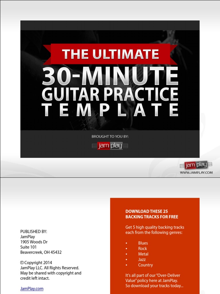 JamPlay 30 Minute Guitar Pratice Template PDF | PDF | Tempo | Chord (Music)