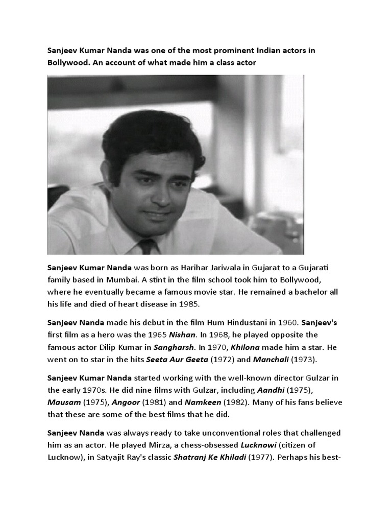 Sanjeev Kumar Nanda | PDF | Works | Film Production Districts