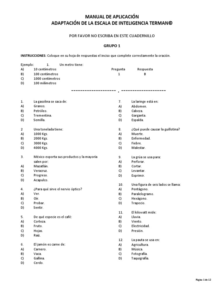 Escala de Inteligencia Terman | Naturaleza