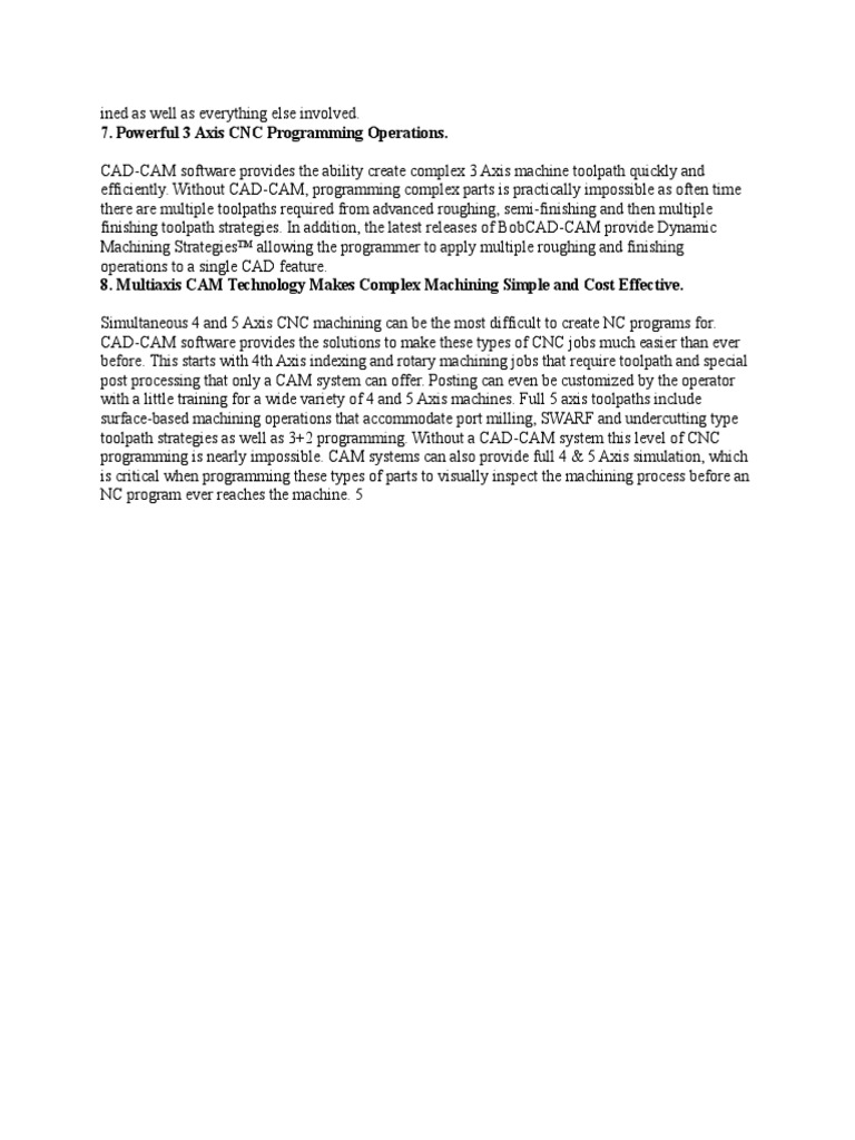 Powerful 3 Axis CNC Programming Operations | PDF | Computer Aided ...