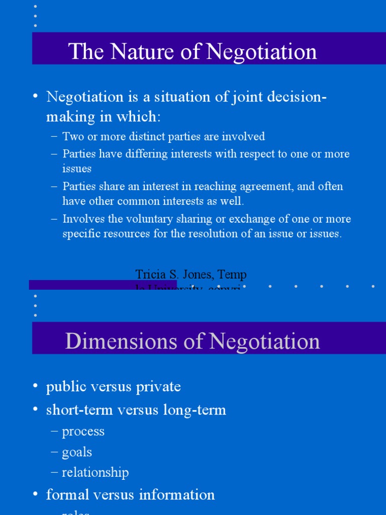 Nature of Negotiation | PDF | Negotiation | Cognition
