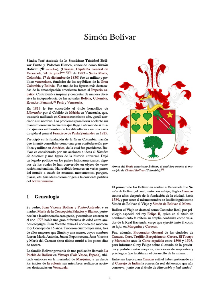 Simón Bolívar | PDF | Venezuela | Colombia