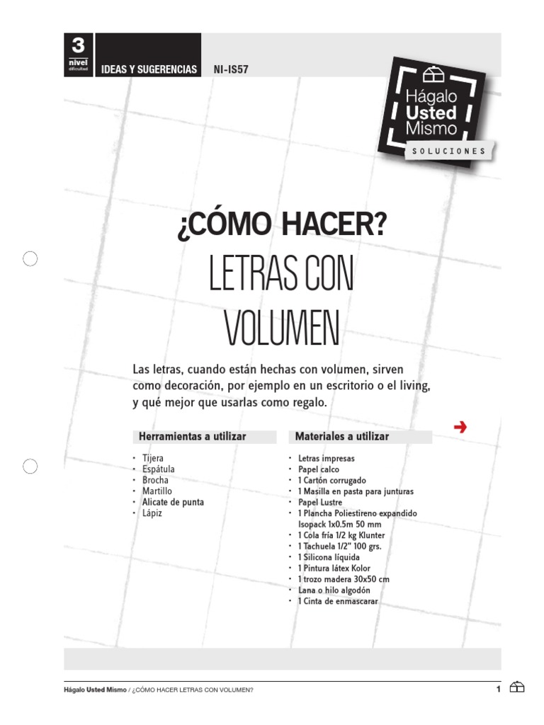Cómo Hacer Letras en Volumen | PDF | Papel
