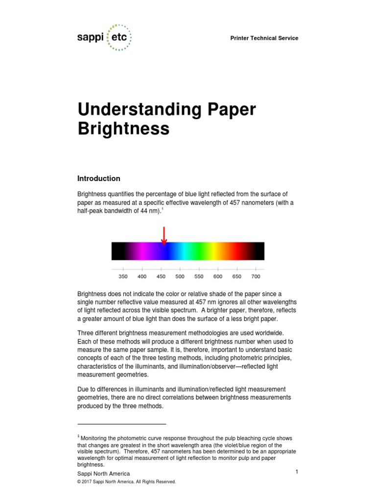 Understanding Paper Brightness.pdf | Ultraviolet | Lighting | Free 30 ...