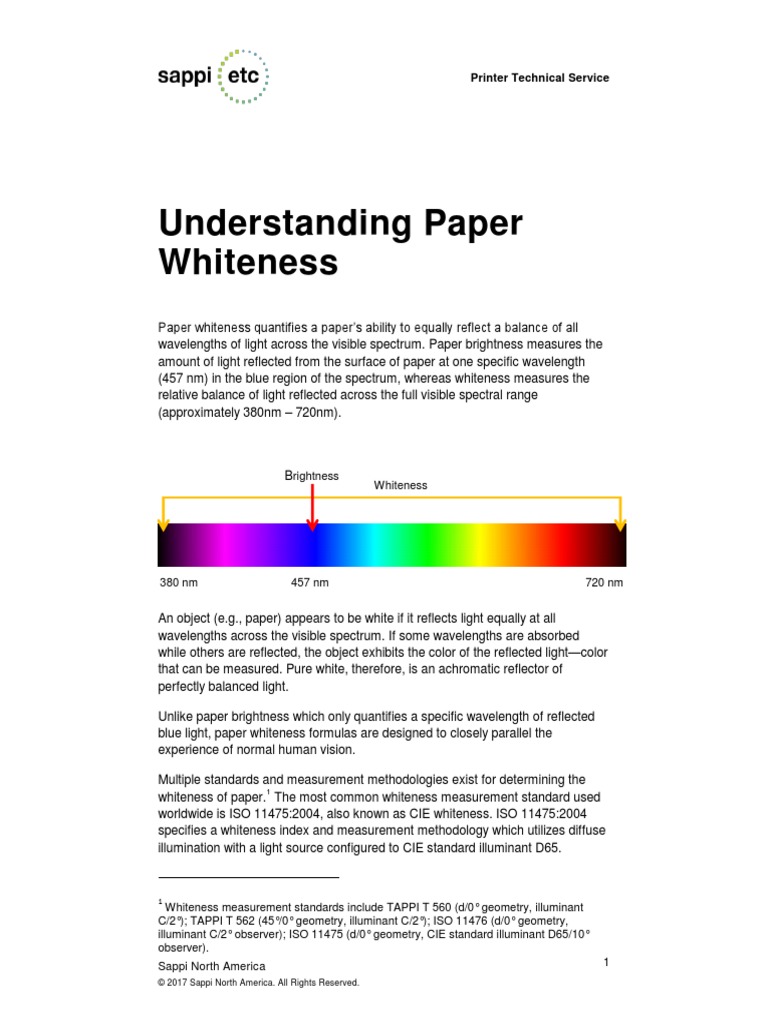 Understanding Paper Whiteness.pdf | Fluorescence | Light