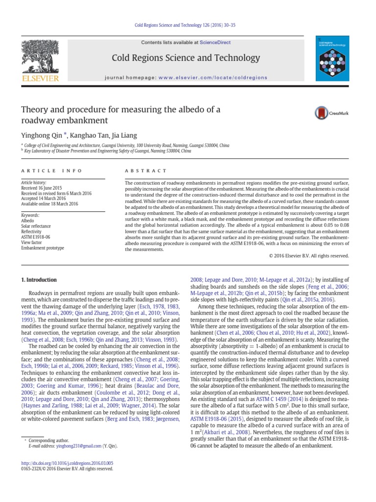 Teoria Și Procedura de Măsurare A Albedo Unui Rambleu Carosabilului ...